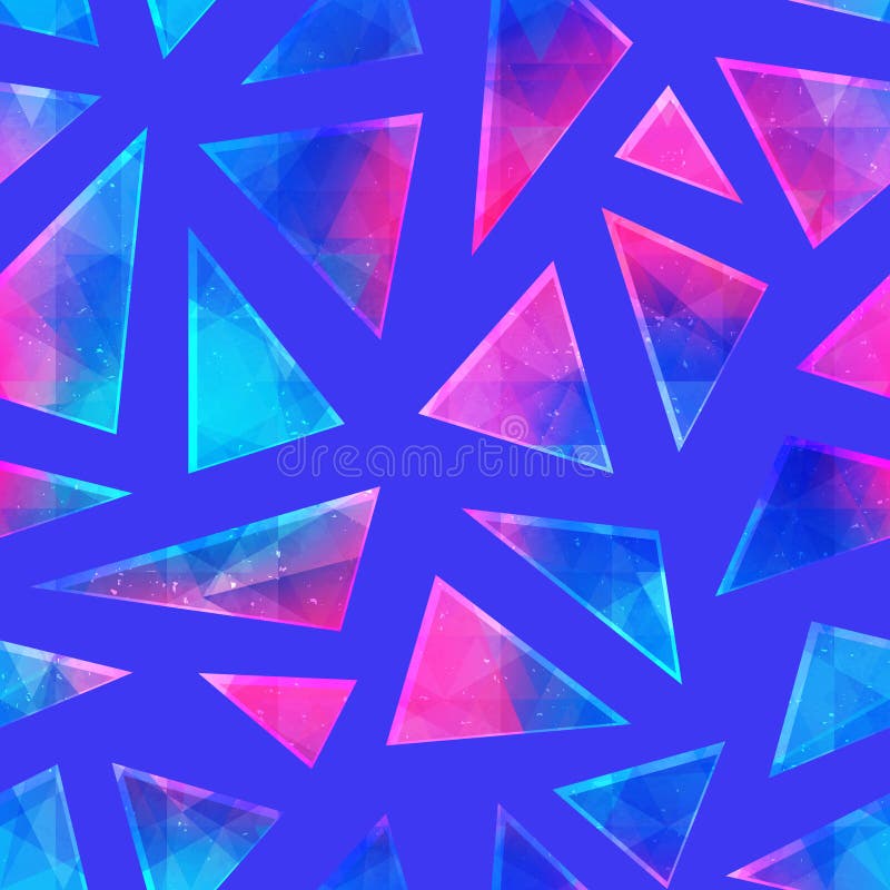 Blue Triangle Grunge Seamless Pattern Stock Vector - Illustration of ...