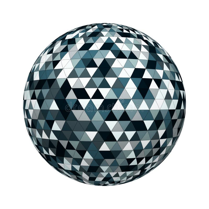Blue Triangle Tiles Graphic Pattern Texture on Ball or Sphere Shape ...