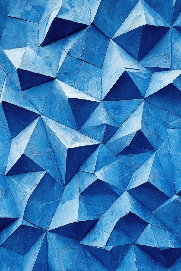 Blue triangle wall pattern stock photo. Image of abstract - 380640150