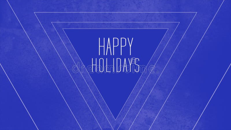 Joyful Blue Triangle with Stacked Triangles and Happy Holidays Text ...