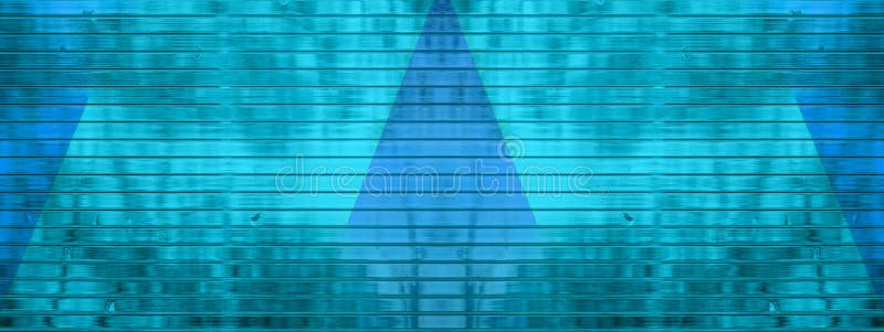 Blue Triangles on Azure Parallel Strips of Plexiglass. Abstract Organic ...