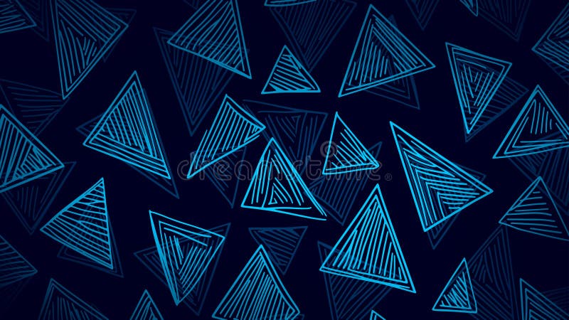 Blue Triangles Seamless Pattern. Geometric Shape Art Design. Great ...