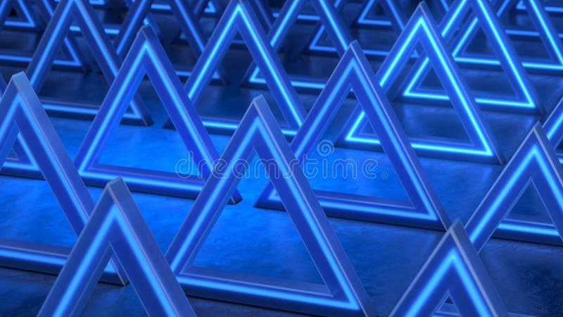 Blue Triangular Abstract Background. Neon Lights Background. Bright ...