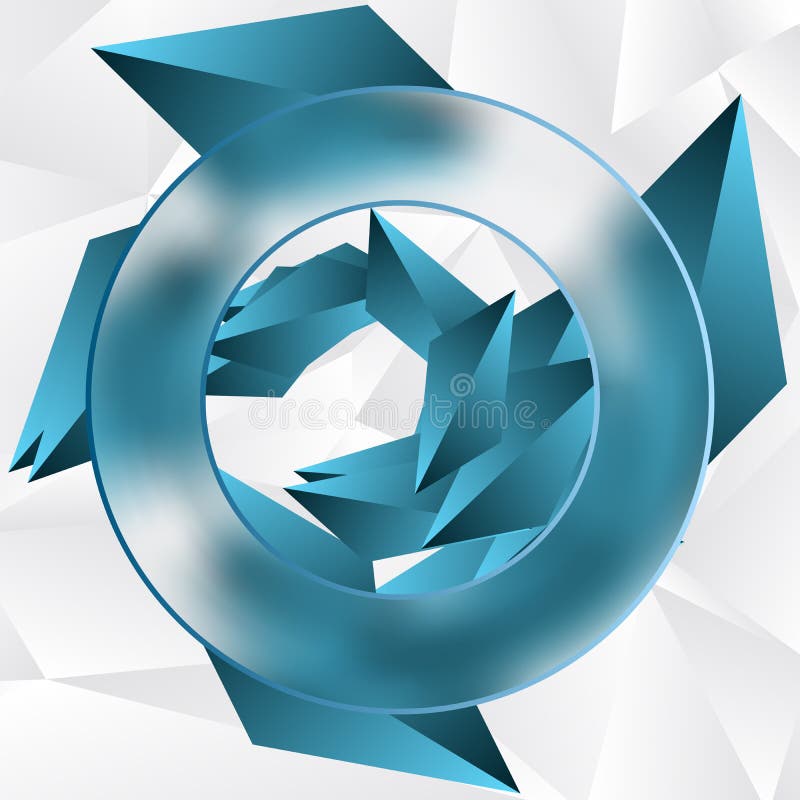 Blue Triangular Particles. with Blurred Element Stock Vector ...