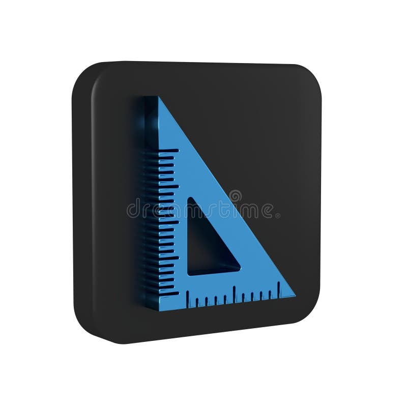 Blue Triangular Ruler Icon Isolated on Transparent Background ...