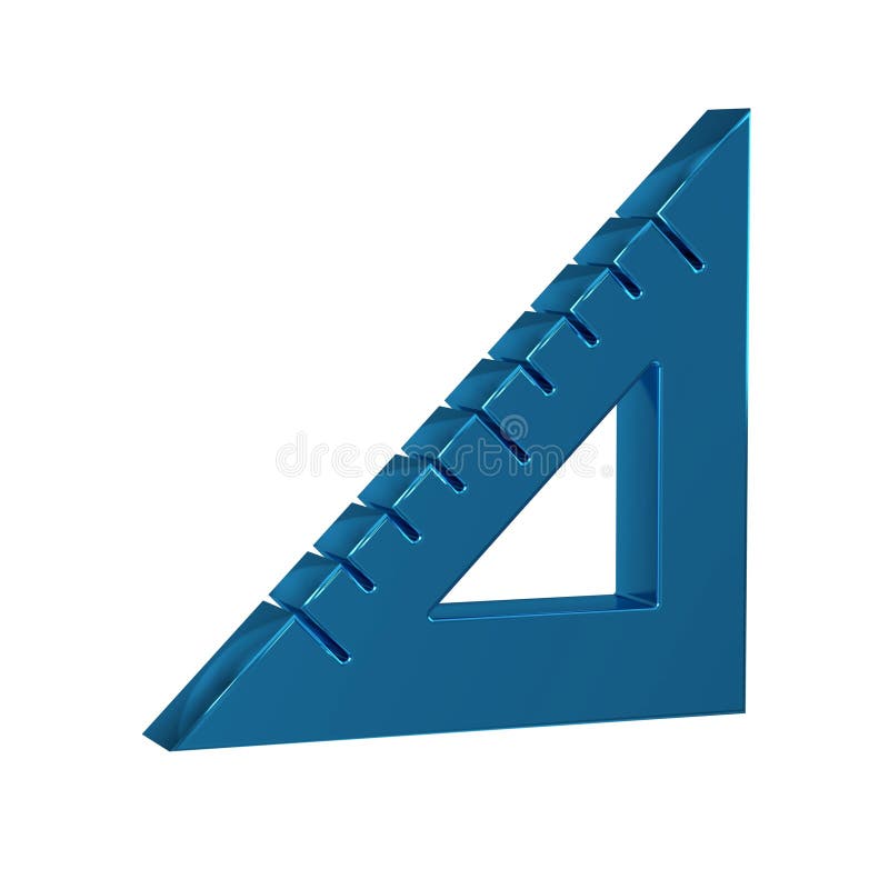 Blue Triangular Ruler Icon Isolated on Transparent Background ...