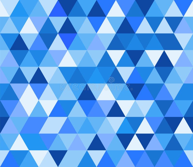Blue Triangular Seamless Pattern. Geometric Vector Background. Polygonal Mosaic Decorative ...