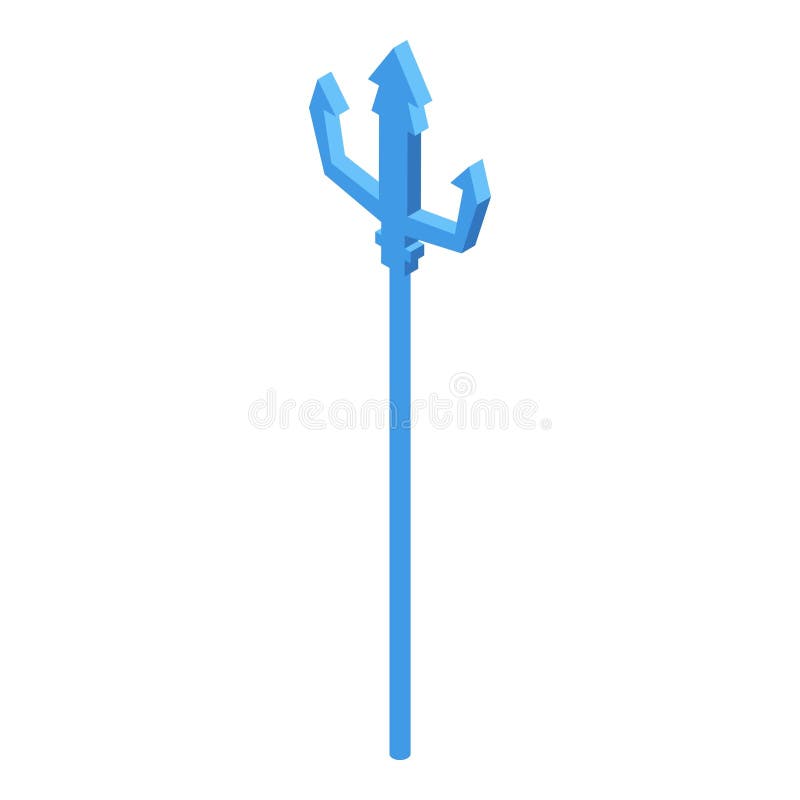 Blue Trident Standing Up Representing Power and Might Stock Vector ...