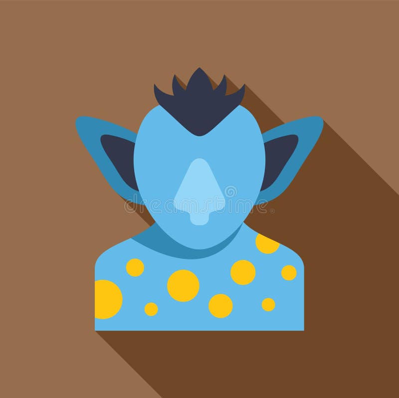 Blue Troll with Yellow Spots is Posing with Long Shadow Stock Vector ...