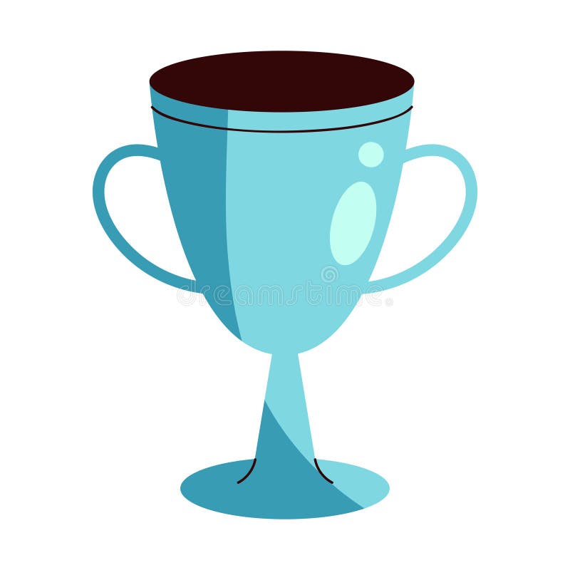 Blue Trophy Cup Icon in Flat Design Stock Vector - Illustration of ...
