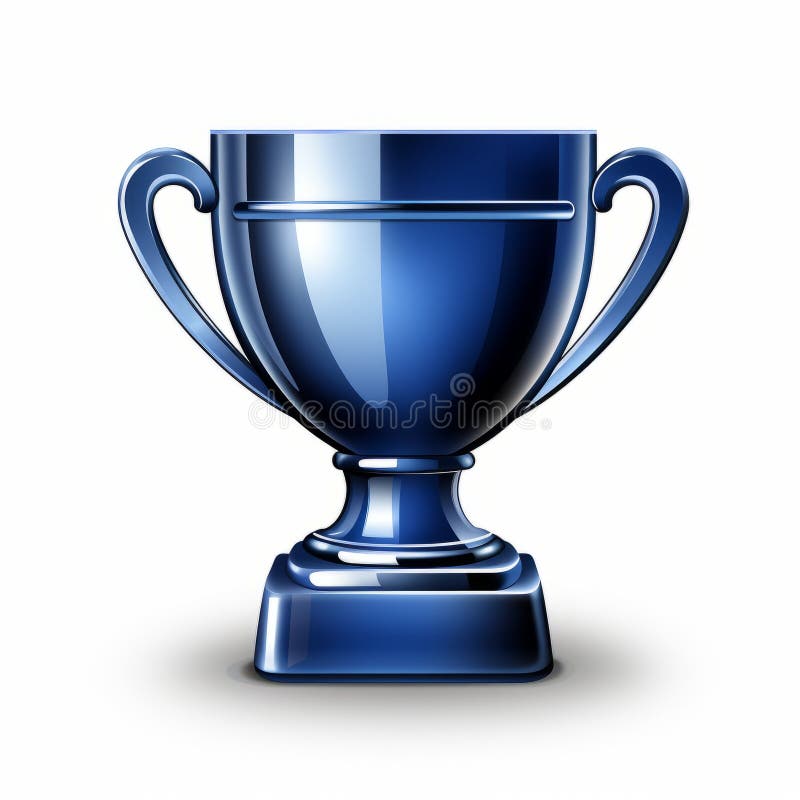 A Blue Trophy Cup on a White Background Stock Illustration ...