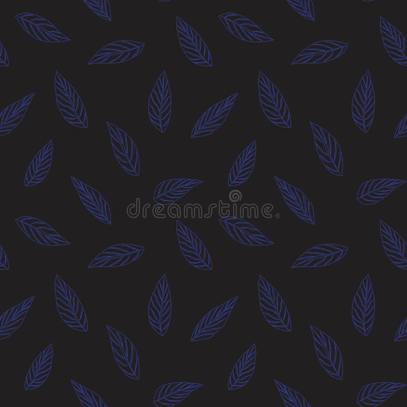 Blue Tropical Botanical Leaf Seamless Pattern Background Stock Vector ...