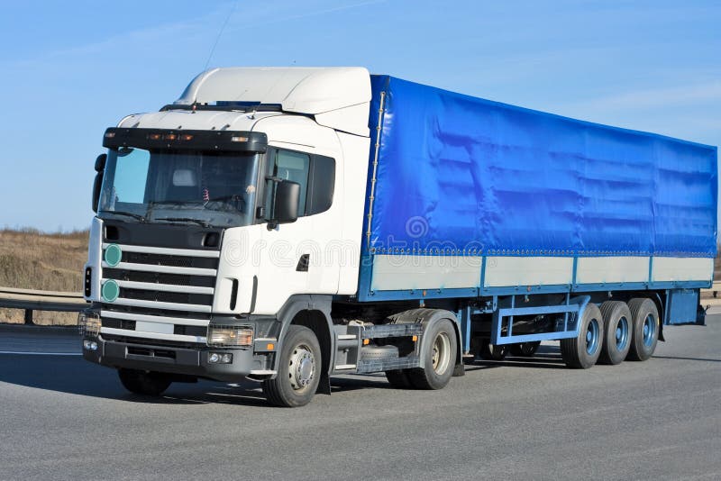 Blue Scania V8 Tank Truck for Dry Bulk Transport Editorial Image ...