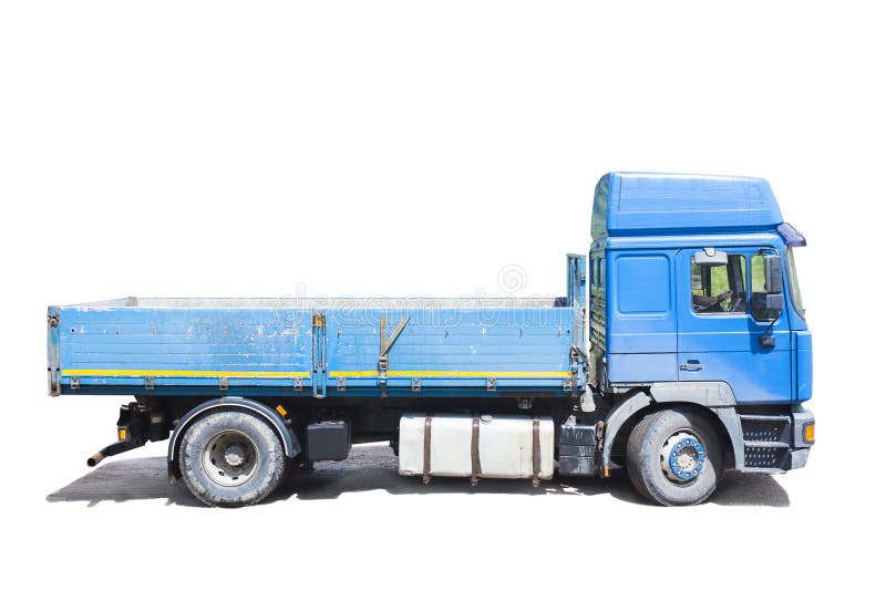Blue truck isolated stock photo. Image of industrial - 111321068