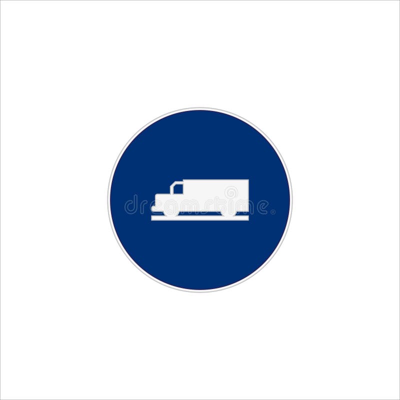 Blue truck road sign icon stock illustration. Illustration of warning ...