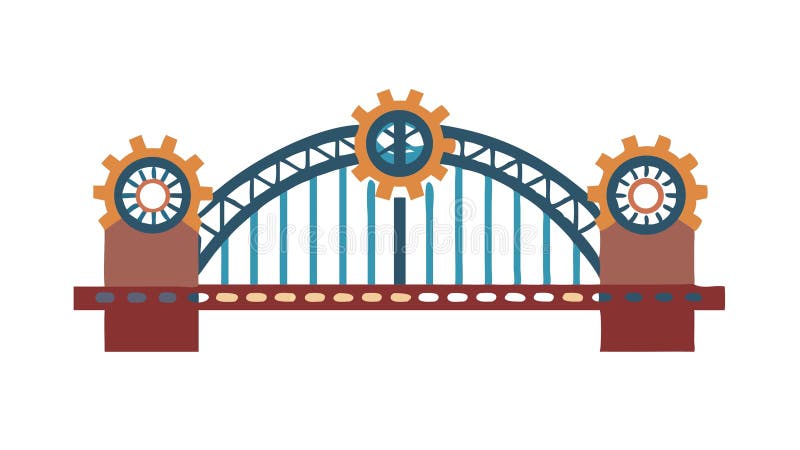 Blue Truss Bridge, Industrial Architecture, Vector Design Generative AI ...