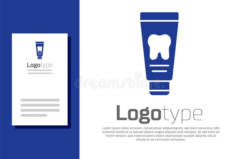 Blue Tube of Toothpaste Icon Isolated on White Background. Logo Design ...