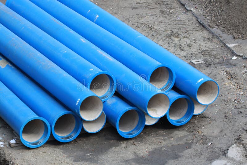 Blue tubes stock image. Image of sewerage, canalisation - 38168335