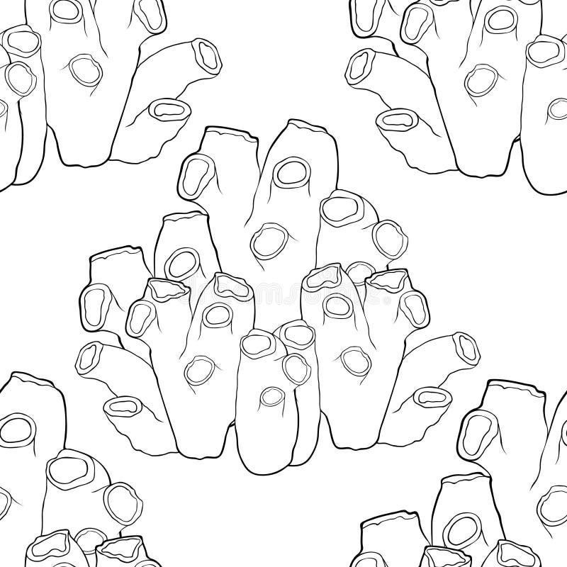 Blue Tubular Algae Under Water. Vector Illustration Stock Vector ...