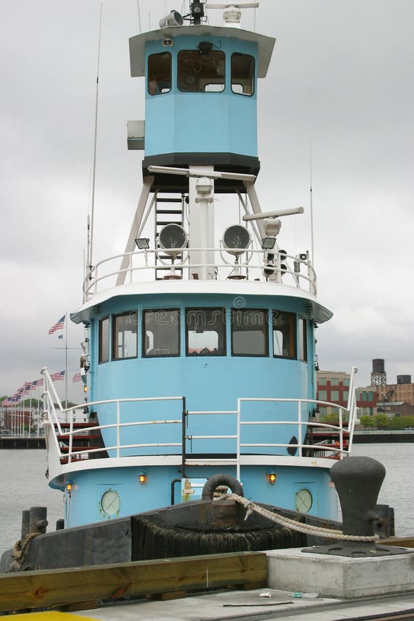 Blue Tug boat stock photo. Image of freight, travel, navigate - 12121736