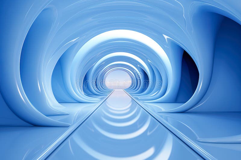 Blue tunnel in the tunnel stock illustration. Illustration of wallpaper ...
