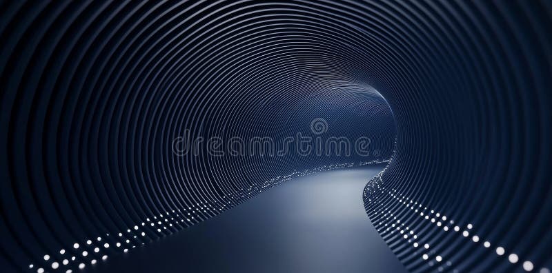 Blue Tunnel with White Light Circles Enveloping an Aura of Energy Stock ...