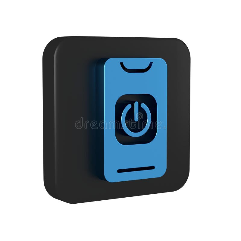Blue Turn Off Robot from Phone Icon Isolated on Transparent Background ...