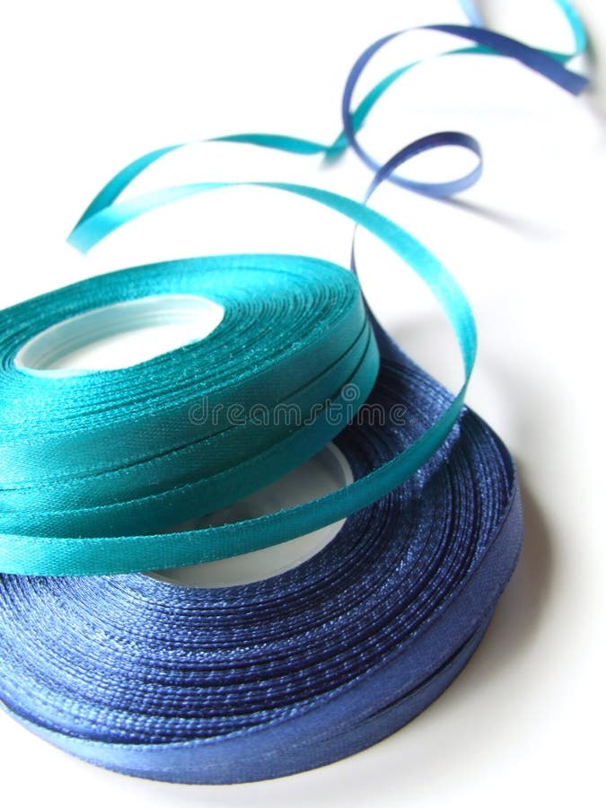 Blue and turquoise ribbons stock photo. Image of accessories - 4297684