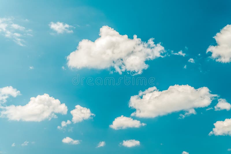Blue Turquoise Sky and White Clouds Stock Image - Image of ozone ...