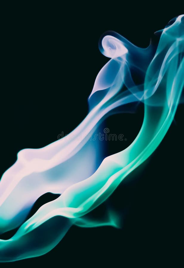 Blue Smoke on a Black Background Stock Photo - Image of abstract ...