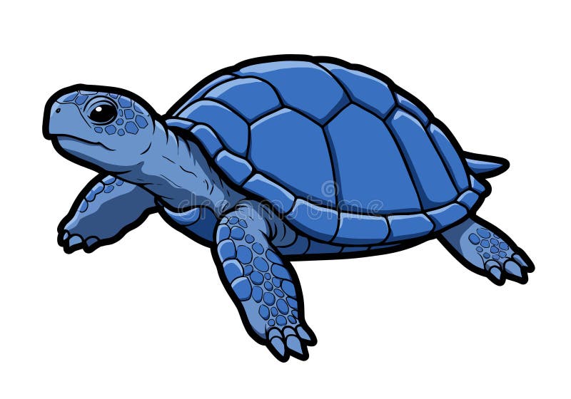 Blue turtle clipart stock vector. Illustration of reptile - 364621031