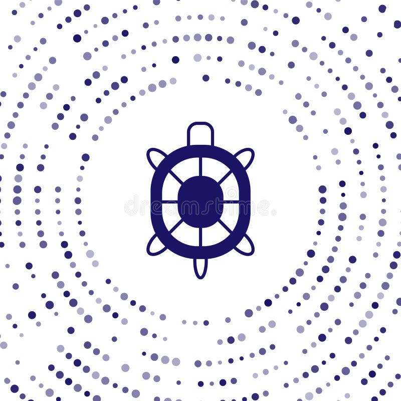 Blue Turtle Icon Isolated on White Background. Abstract Circle Random ...