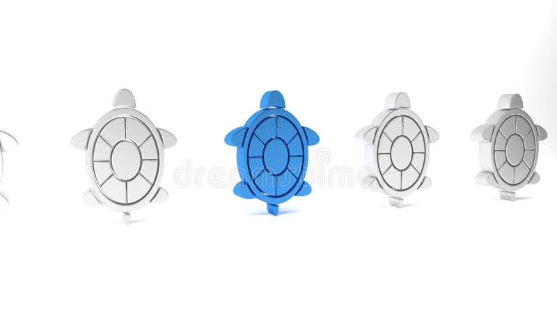 Blue Turtle Icon Isolated on White Background. Minimalism Concept Stock ...