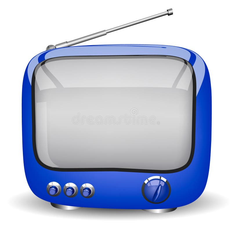 Blue TV stock vector. Illustration of technology, equipment - 60142976