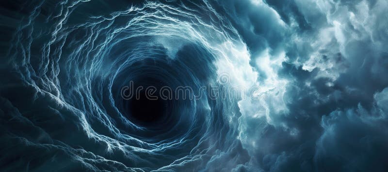 Blue Twister Wind Hole Vortex Background, Storm, Circle Stock ...