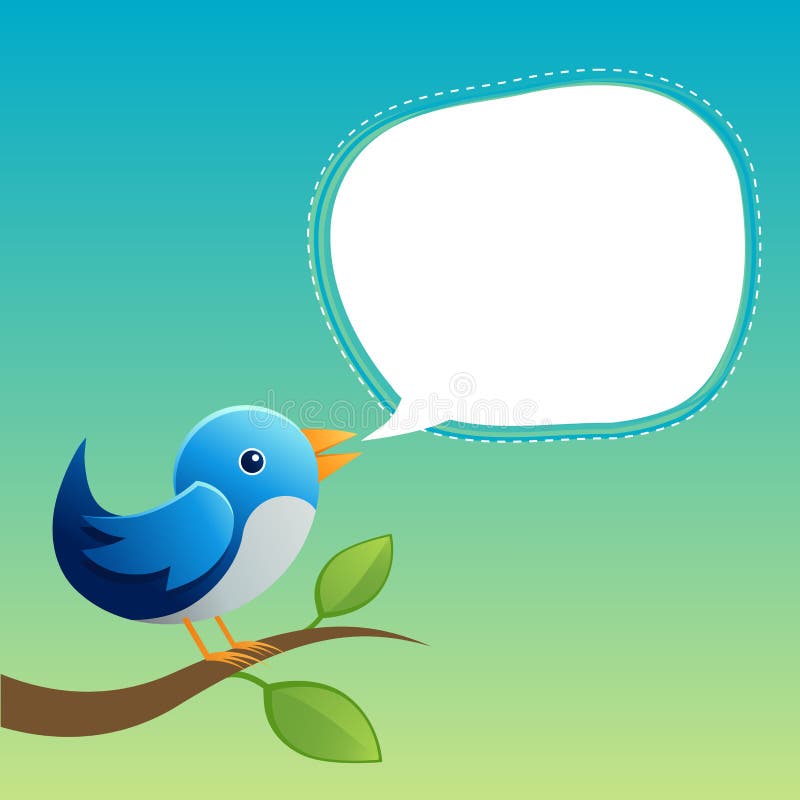 Blue Twitter stock vector. Illustration of symbol, blue - 9234075