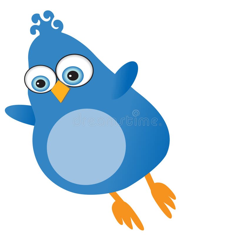 Blue-twitter-bird stock vector. Illustration of wings - 10031056