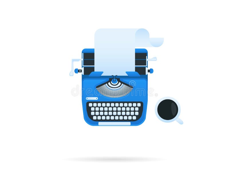 Typewriter Story Blue Stock Illustrations – 194 Typewriter Story Blue ...