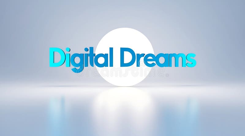 Blue Typography of Digital Dreams on a Soft Background Stock ...