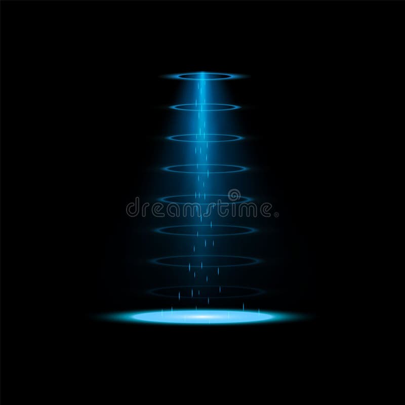 Blue UFO Beam. Vector Illustration of Light. Stock Vector ...