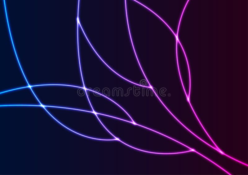 Blue Ultraviolet Neon Glowing Wavy Pattern Stock Vector - Illustration ...