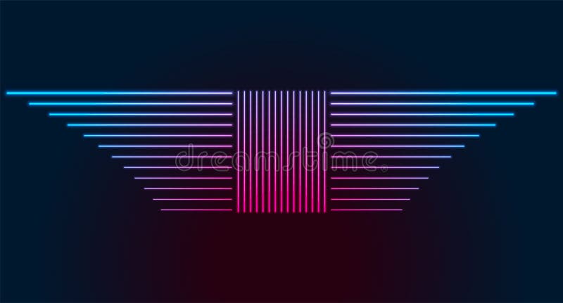 Blue Ultraviolet Neon Laser Curved Lines Technology Background Stock ...