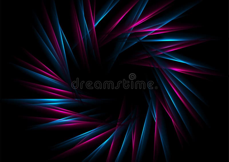 Blue Ultraviolet Neon Round Laser Rays Abstract Tech Background Stock ...