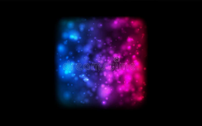 Blue and Ultraviolet Square, Glowing Bokeh Lights Abstract Background ...