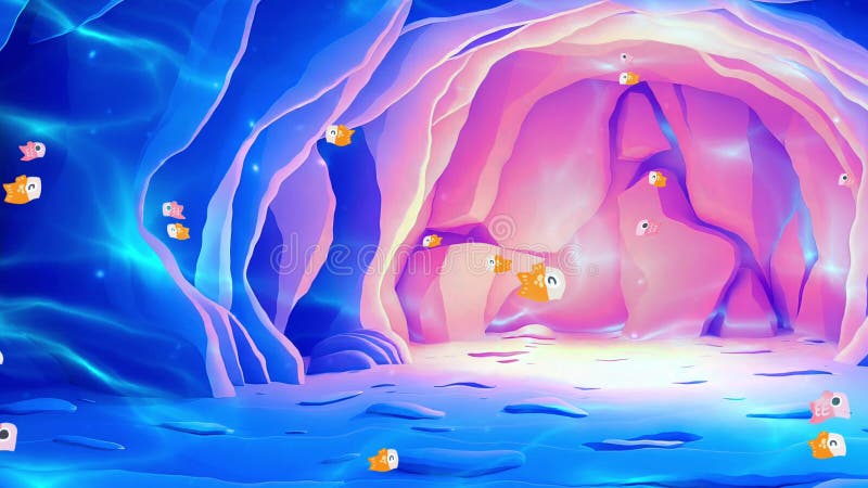 Blue Underwater Crystal Cave : Animated Interior Scene Stock Footage ...