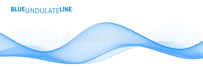 Blue Undulate Line on White. Subtle Vector Graphics Stock Vector ...