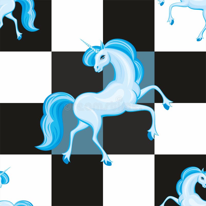 Beautiful blue unicorn stock vector. Illustration of background - 92271369