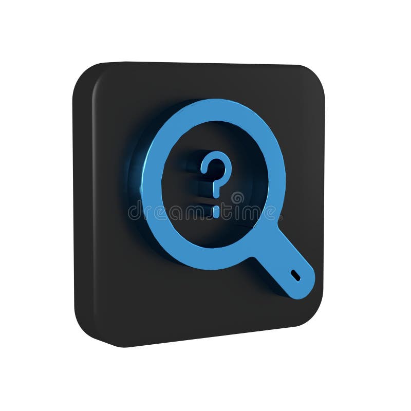 Blue Unknown Search Icon Isolated on Transparent Background. Magnifying ...
