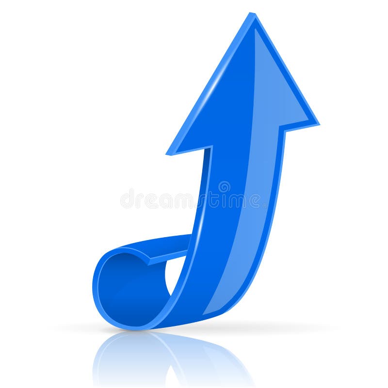 Blue UP Arrow. Shiny 3d Sign Stock Vector - Illustration of shadow ...