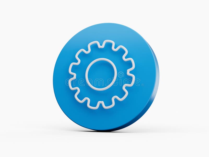Blue Update Gear Setting Icon 3d Illustration Isolated Stock Illustration - Illustration of gear ...